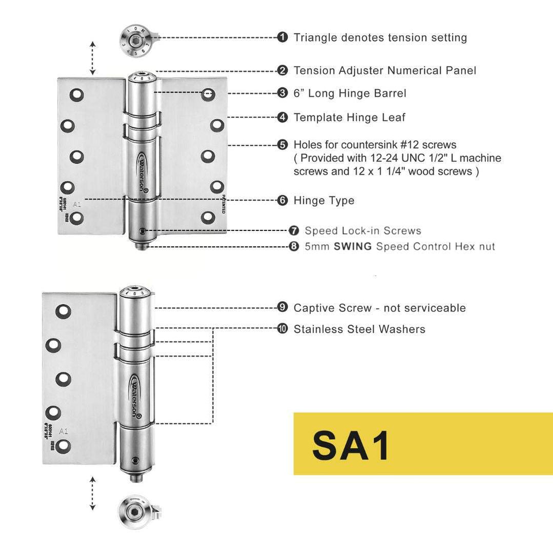 3pcs 6 Inch Door Hinges | Mechanical | Fire Rated | 7ft | 260 lbs | 2 ...