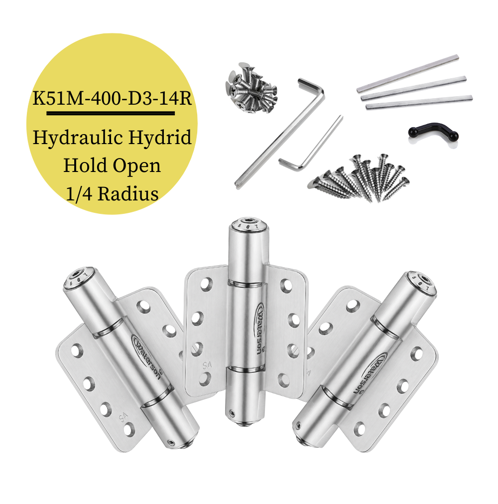 3pcs 1/4 Radius Door Hinge Soft Closing | Hold Open | 4x4 | 7ft | 260 ...