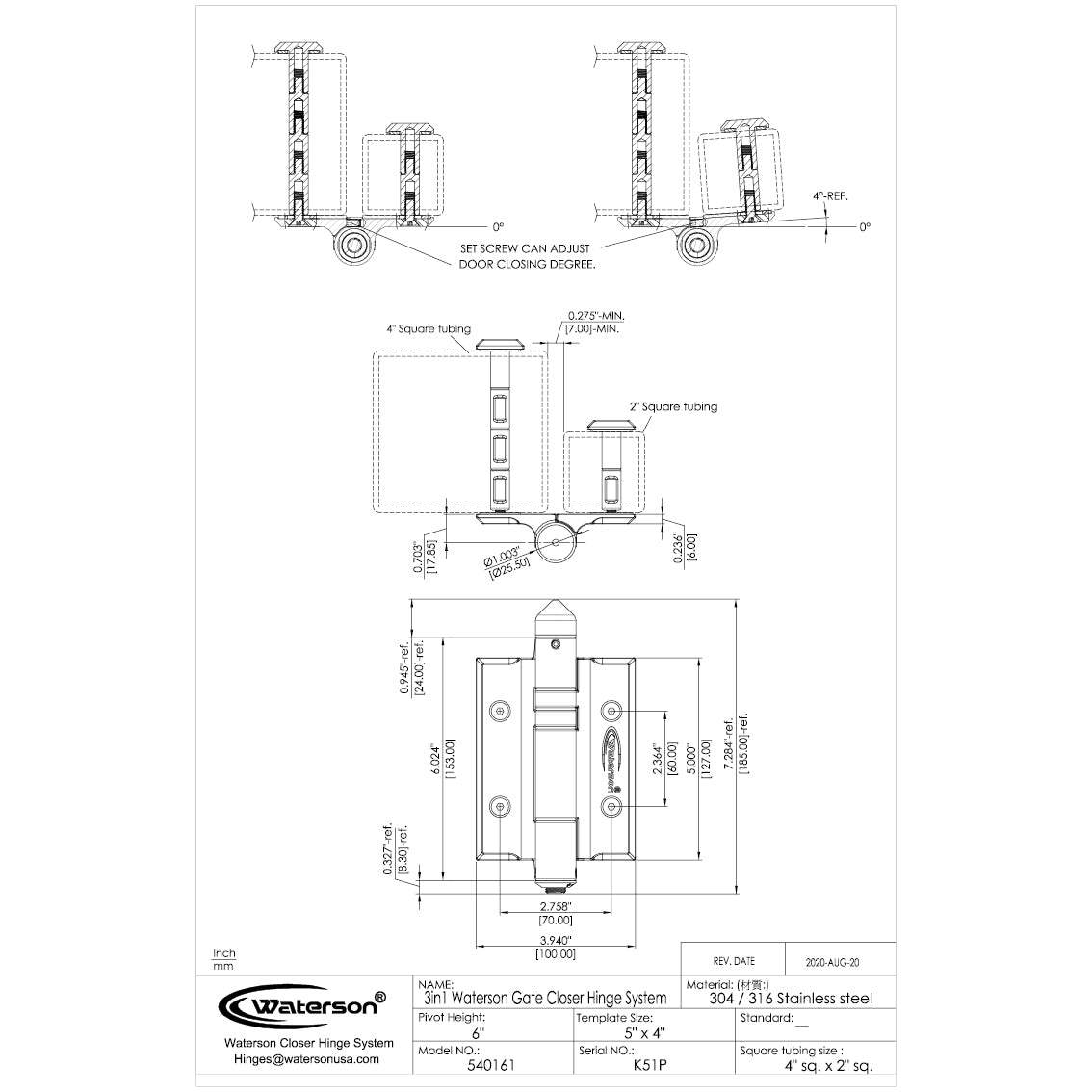 Swimming Pool Gate Hinges | Marine Stainless Hinges | 7ft | K51P-316-B ...